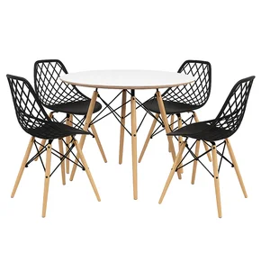Conj Mesa Eames 90Cm Redondo Com 4 Cad Kayla Dsw